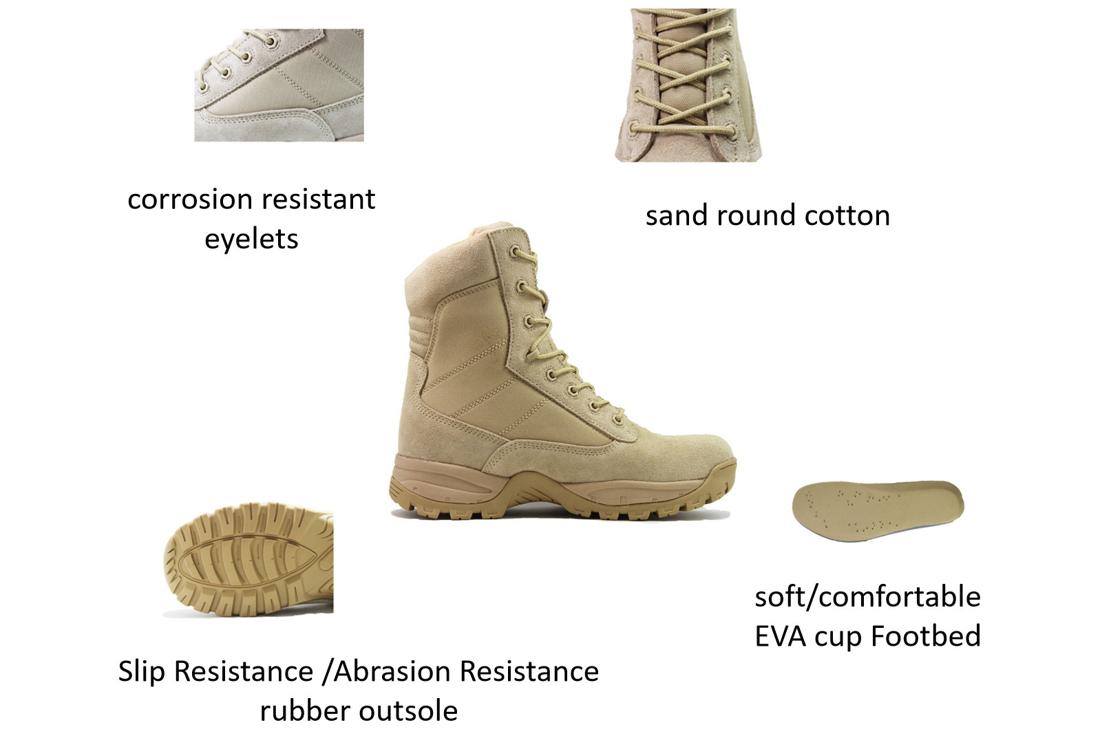 Combat patrol boots from Qiingdao Glory Footwear.